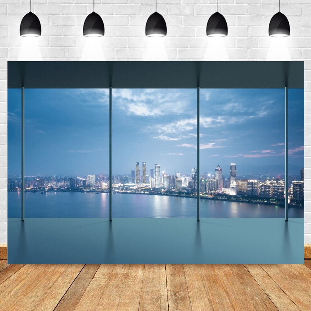 Window Scenery Spring Flower Scene Backdrop Summer Seaside Sea Ocean ...