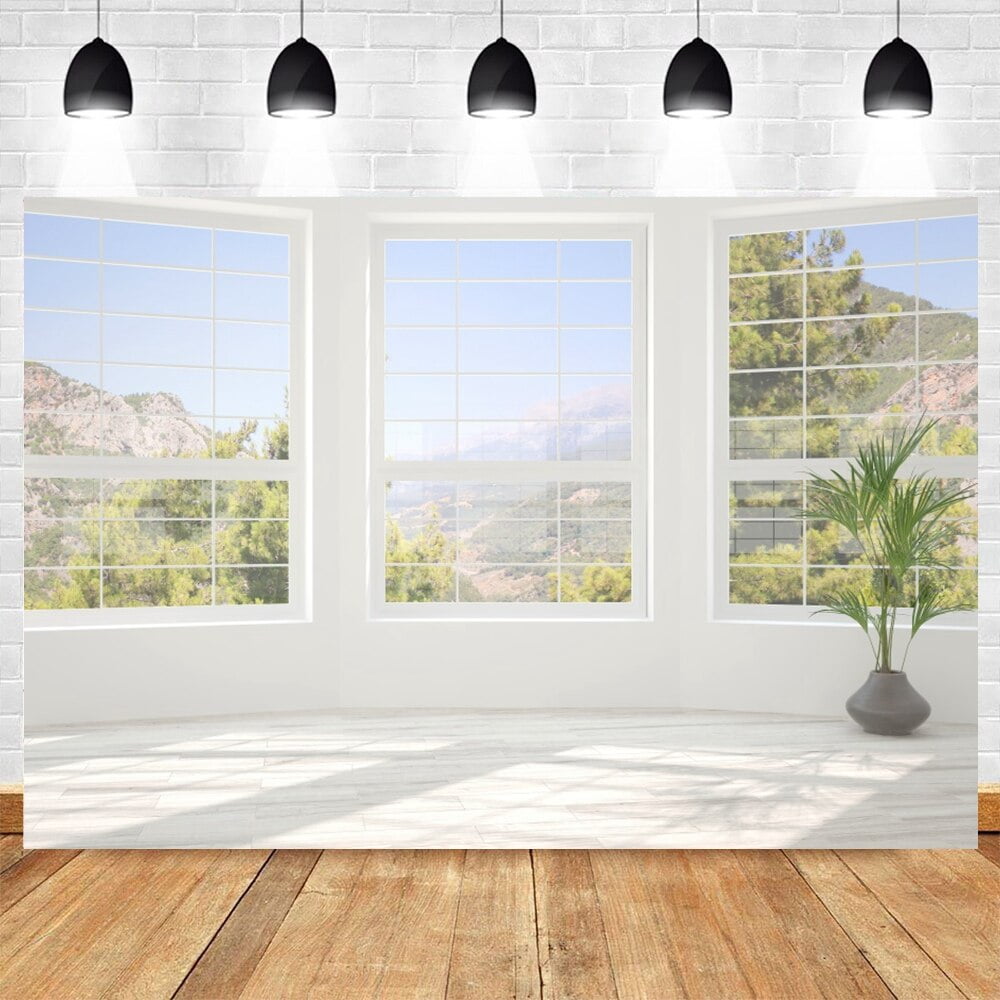 Window Scenery Spring Flower Scene Backdrop Summer Seaside Sea Ocean ...