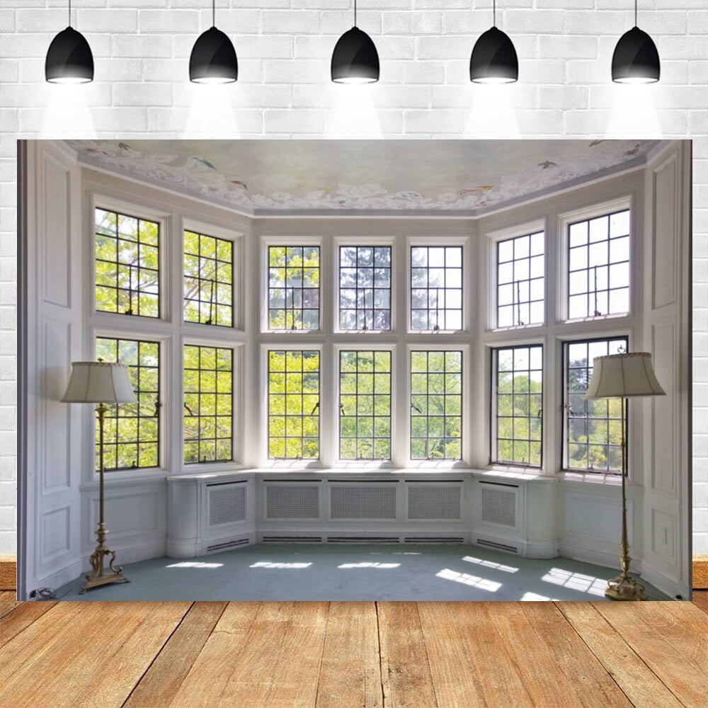 Window Scenery Spring Flower Scene Backdrop Summer Seaside Sea Ocean ...