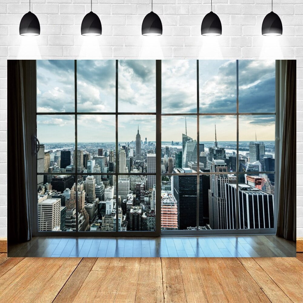 Window Scenery Spring Flower Scene Backdrop Summer Seaside Sea Ocean ...