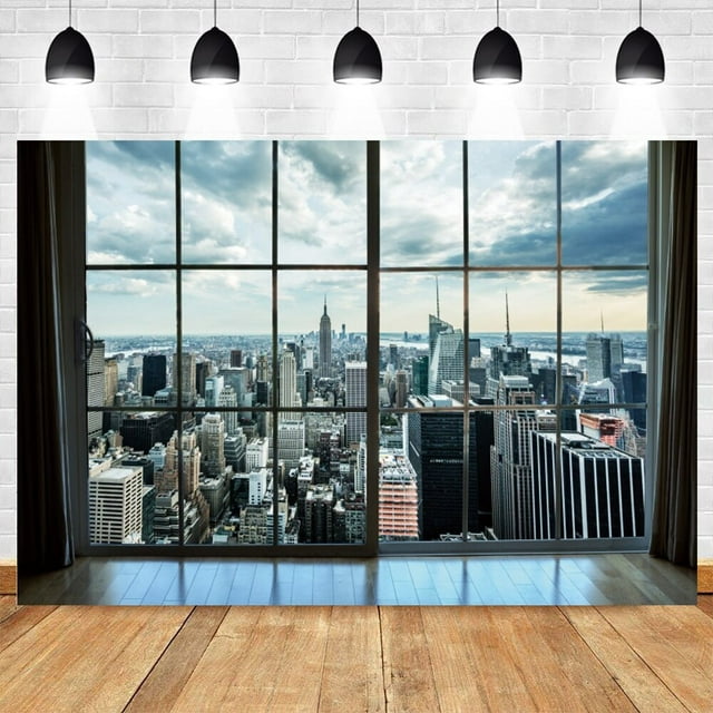 Window Scenery Spring Flower Scene Backdrop Summer Seaside Sea Ocean ...