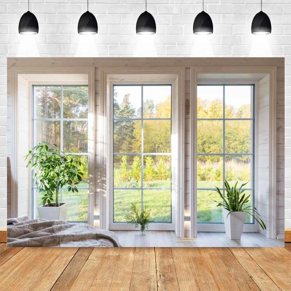 Window Scenery Spring Flower Scene Backdrop Summer Seaside Sea Ocean ...