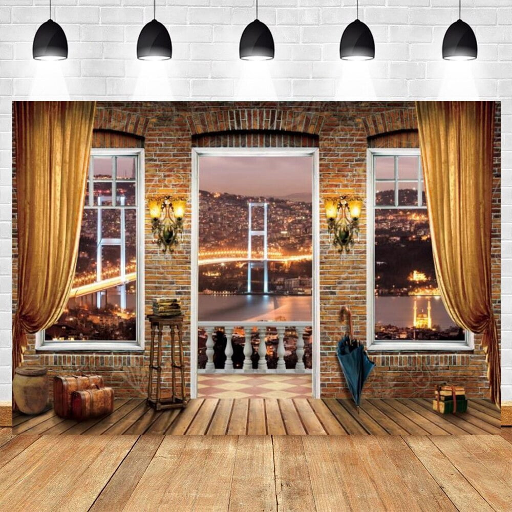 Window Scenery Spring Flower Scene Backdrop Summer Seaside Sea Ocean ...