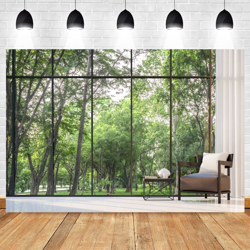 Window Scenery Spring Flower Scene Backdrop Summer Seaside Sea Ocean ...