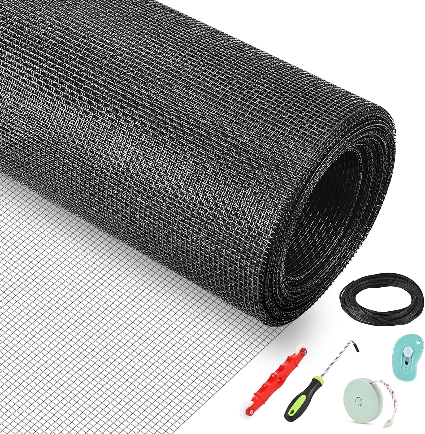 Window Screen Repair Kit, 47"x142" Window Screen Mesh, Window Screen ...