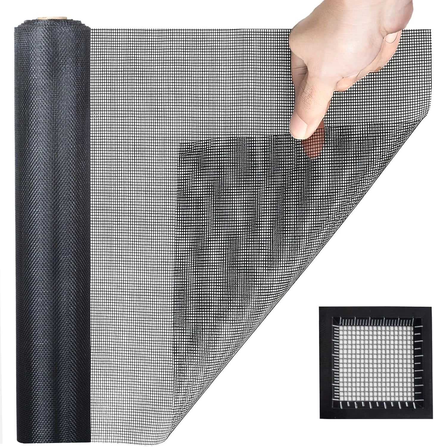Window Screen Replacement, Fiberglass Screen Material Mesh Roll 36 inch ...