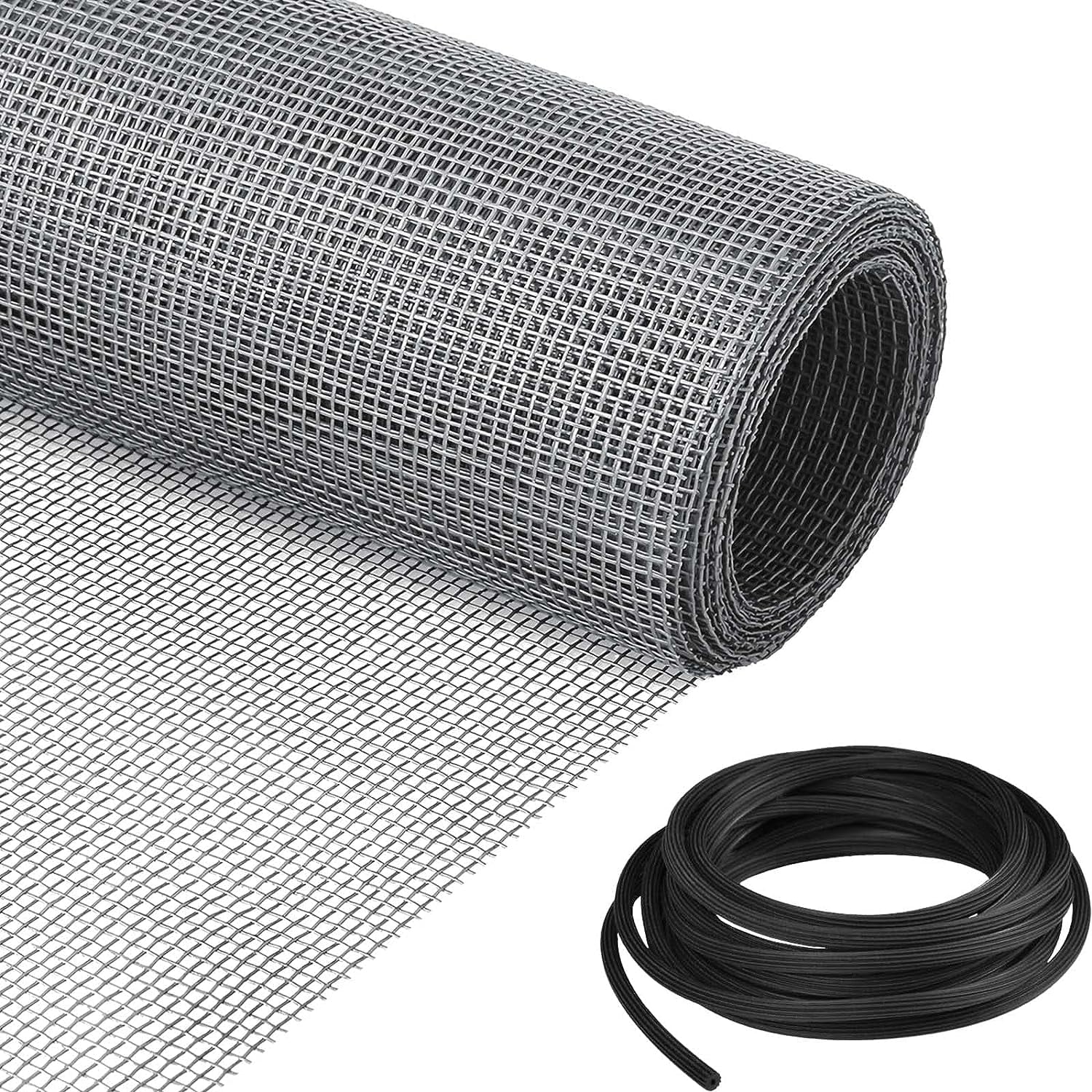 Window Screen Replacement Kit, 48"W × 99"L Durable Polyester Adjustable ...