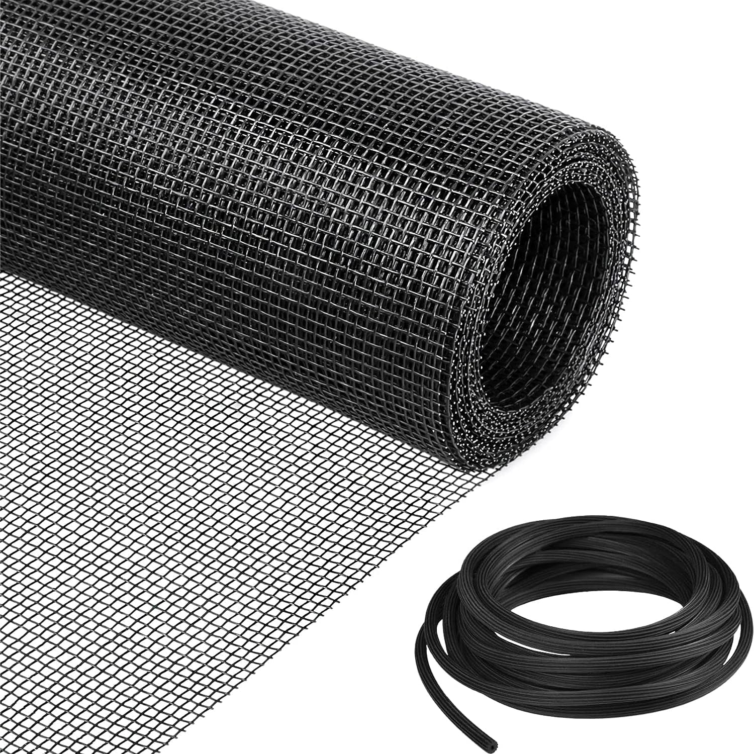 Window Screen Replacement Kit, 48"W × 99"L Durable Polyester Adjustable ...