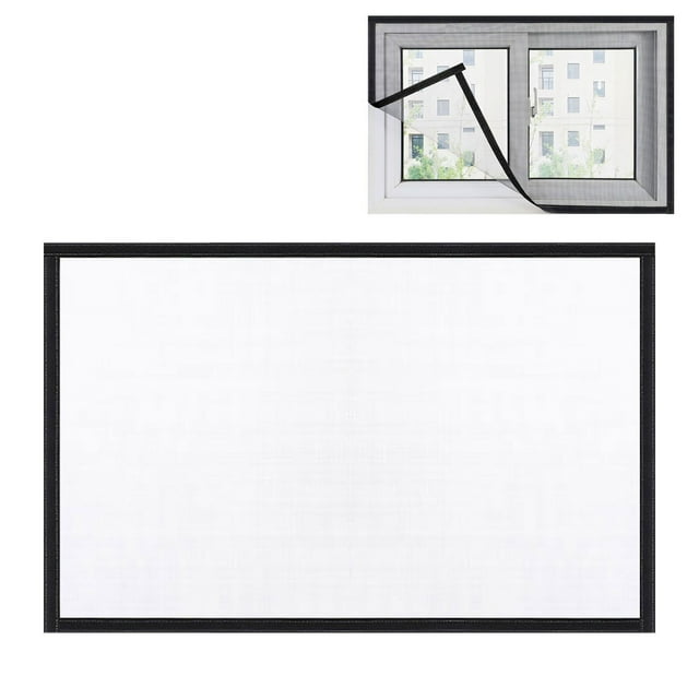 Window Screen with Black Upgraded Hook and Loop Adhesive Edging Frame ...