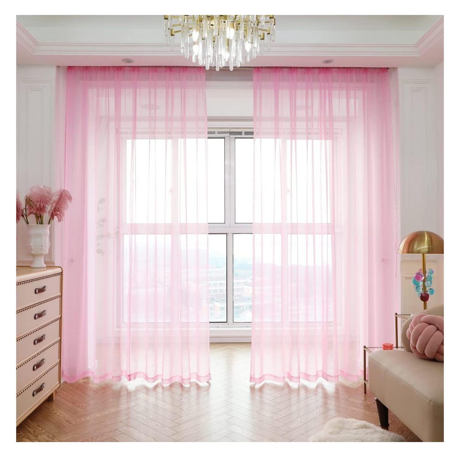 Window Sheer Curtains 95 Inches Long 2 Panels Sheer Curtains Sheer ...