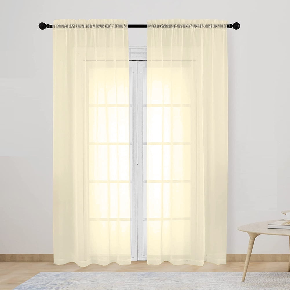 Window Sheer Curtains Yellow Curtains Clear Curtains Basic Rod Pocket ...