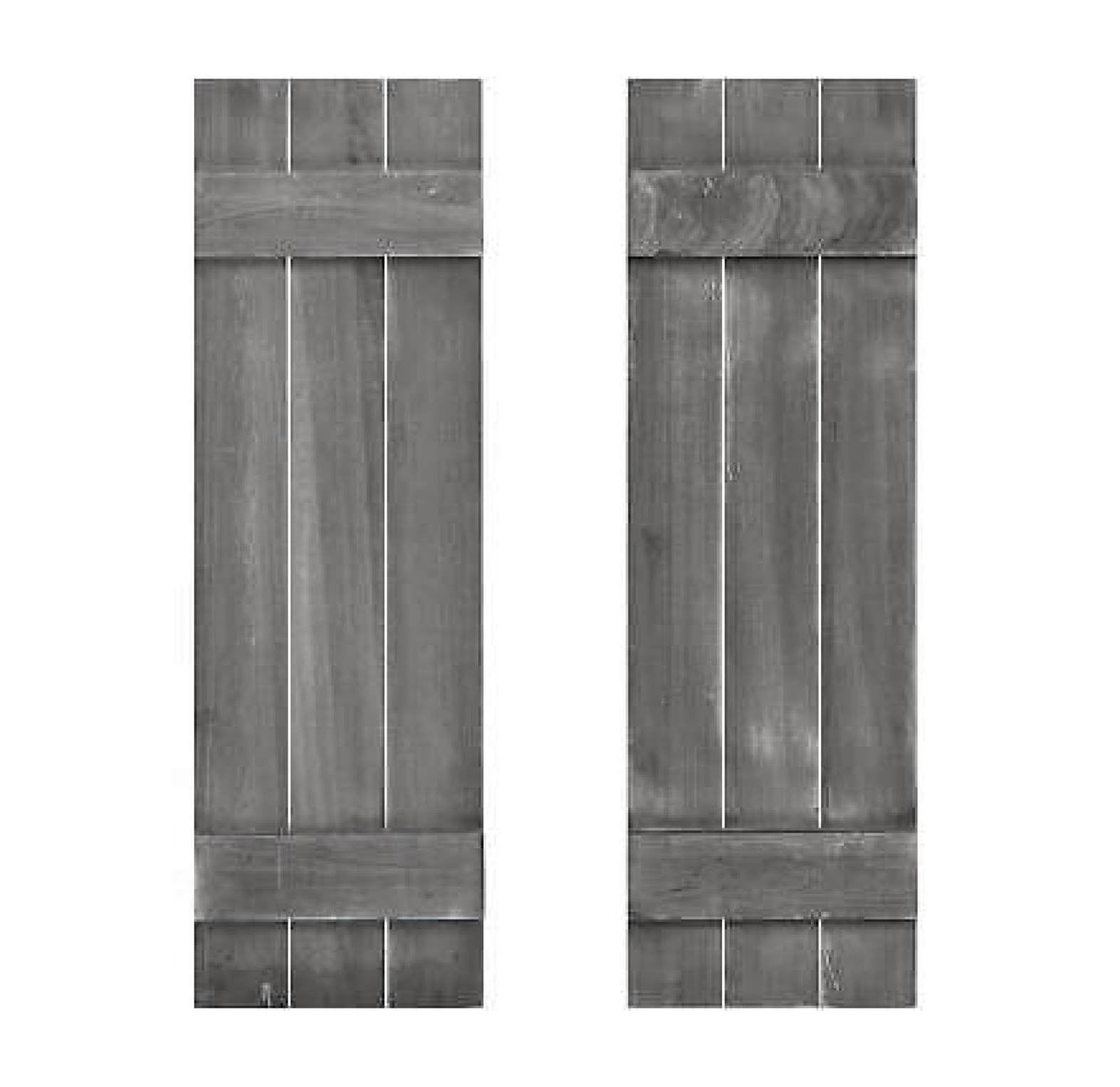 Window Shutter Set of 2 Reclaimed Paulownia Wood Wall Decor w/ Antiqued ...