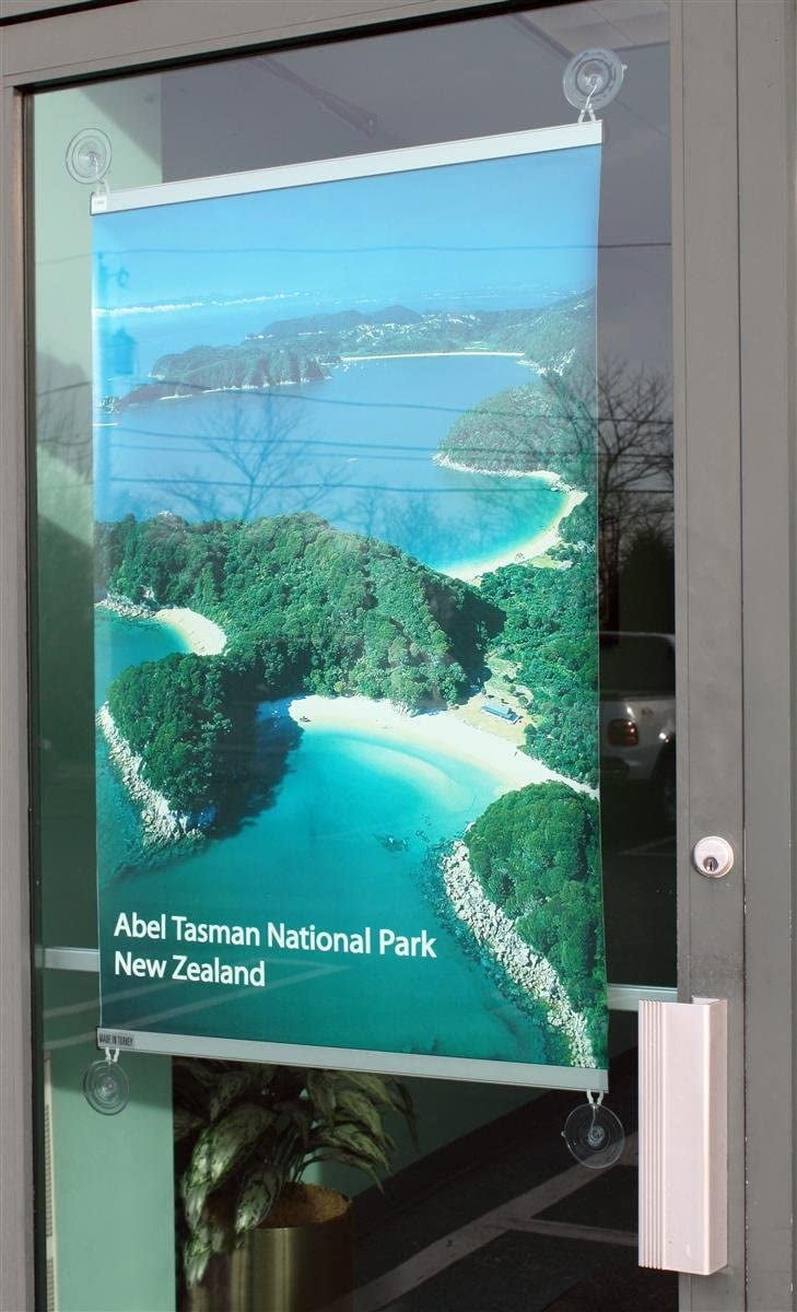 Window Sign Holder for Banner Graphics, Includes Two 24 Inch Aluminum ...