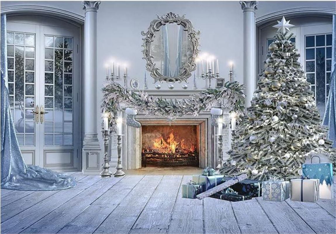 Window Snow Scene Backdrop Winter Wonderland Forest Background for ...