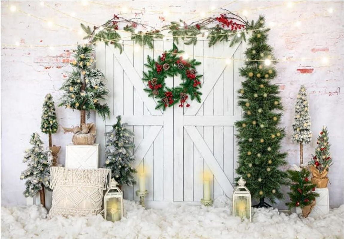 Window Snow Scene Backdrop Winter Wonderland Forest Background for ...