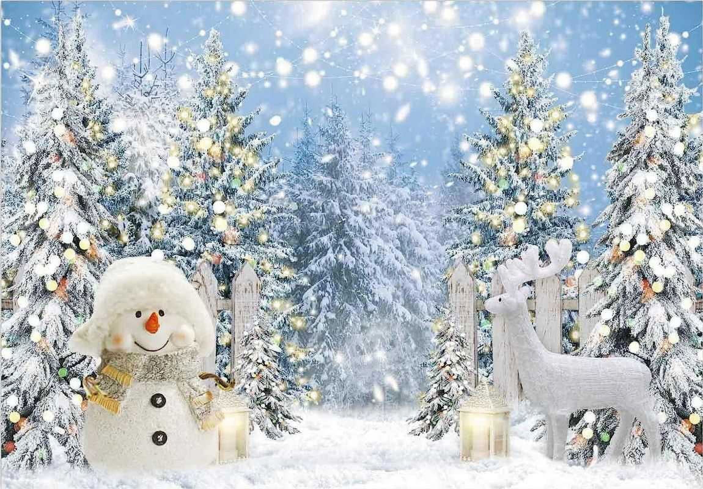 Window Snow Scene Backdrop Winter Wonderland Forest Background for Photography Christmas Party ...