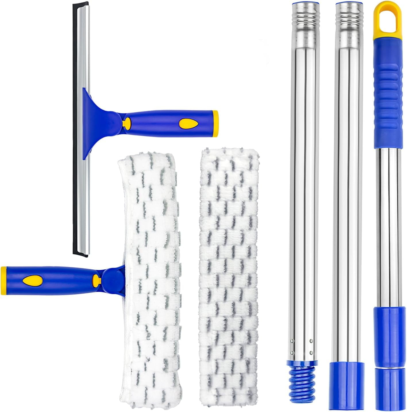 Window Squeegee with 2 Sets Stainless Steel Pole, Squeegee Cleaning ...
