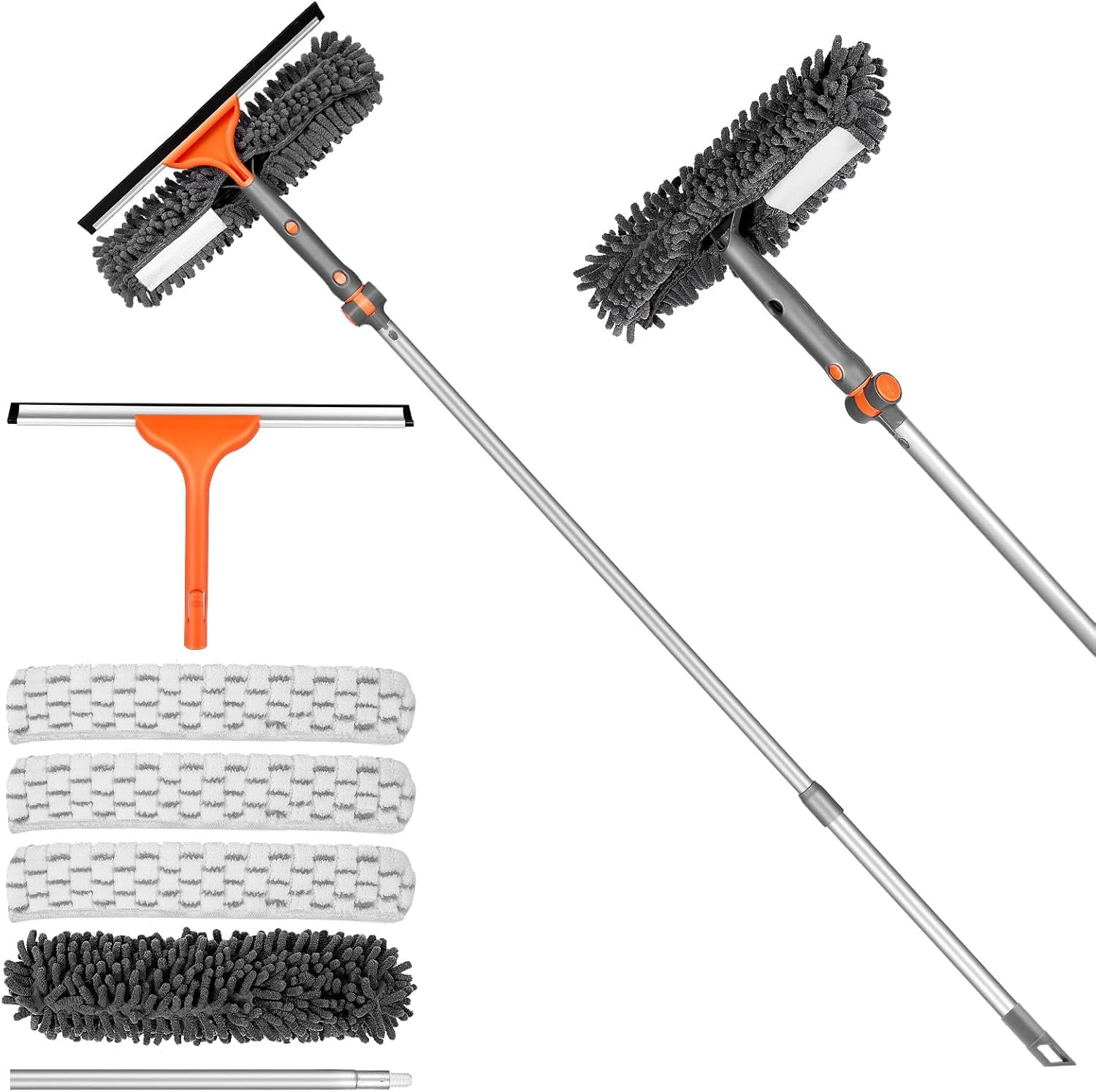 Window Squeegee Cleaner Set 2-in-1 Window Cleaning Tool with Extendable ...