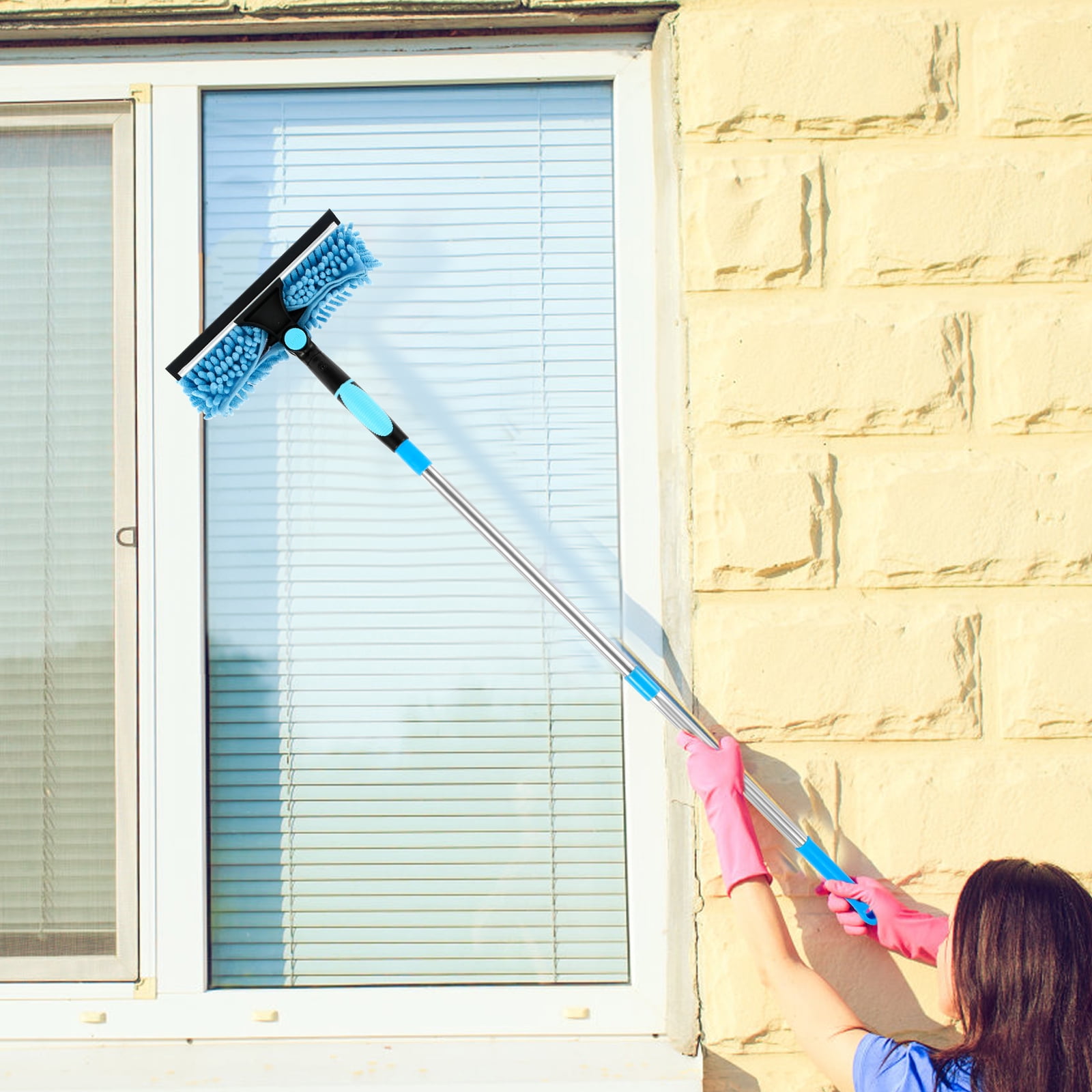 Window Squeegee Kit 2 in 1 Cleaning Squeegee Kit Rotatable Double Sides ...