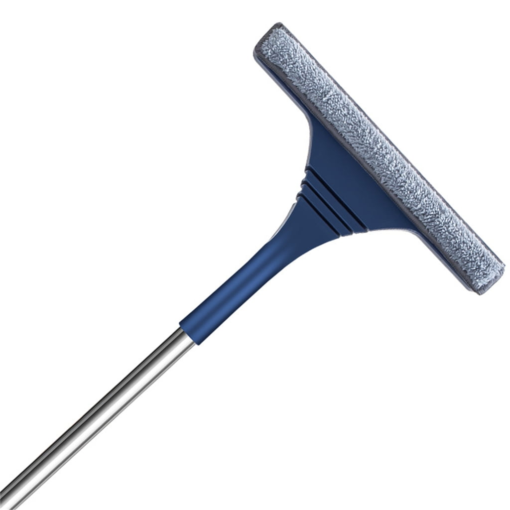 Window Squeegee with Long Handle 2 in 1 Window Cleaning Brush Rubber ...