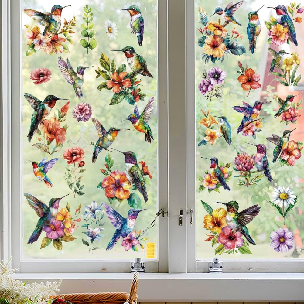 Window Static Clings Stickers Decal 7.9"x11.8" 6 Sheets with 32PCS ...