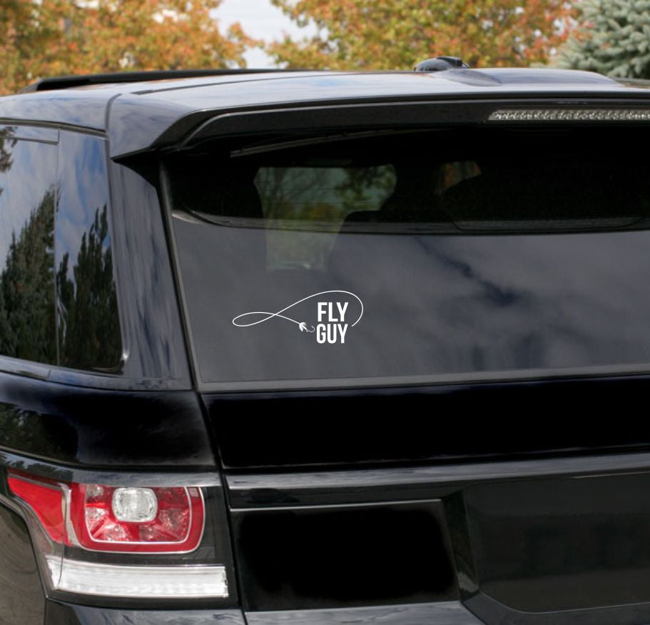 Window Sticker Fisherman Truck Fly Guy Fishing Outdoor Vinyl Car Decals ...
