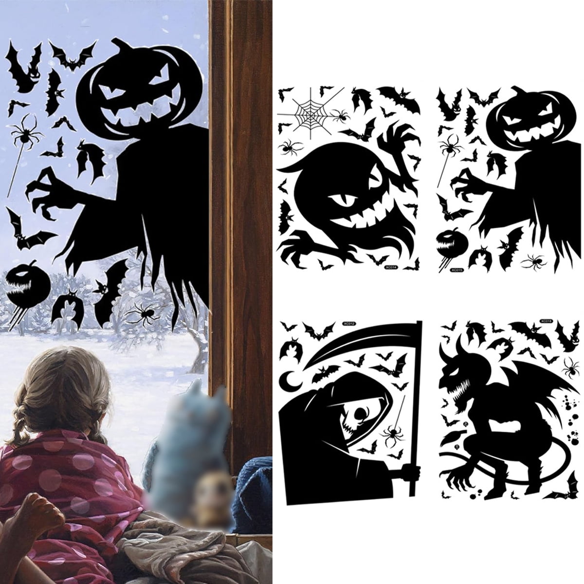 Window Stickers Halloween Toys Decorative Stickers Giant Ghost Monster ...