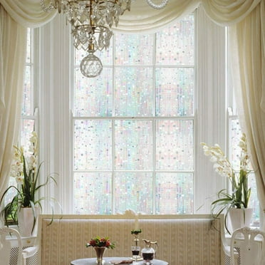 Hotiary PVC Window Privacy Film,3D Stained Glass Window Sticker,Static ...