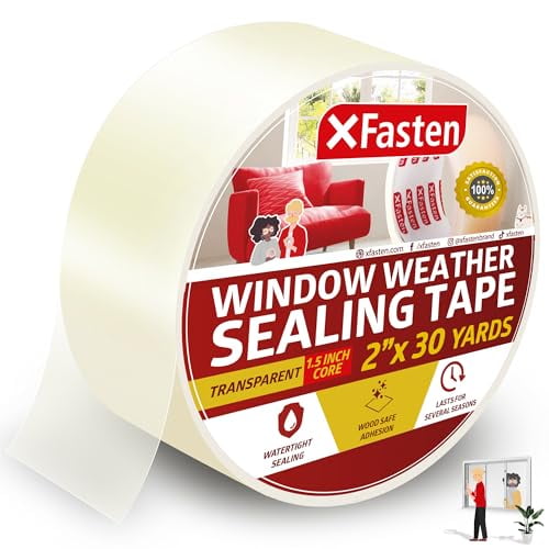 Window Tape for Winter 2-Inch x 30-Yards 1.5” Core, Residue-Free Window ...