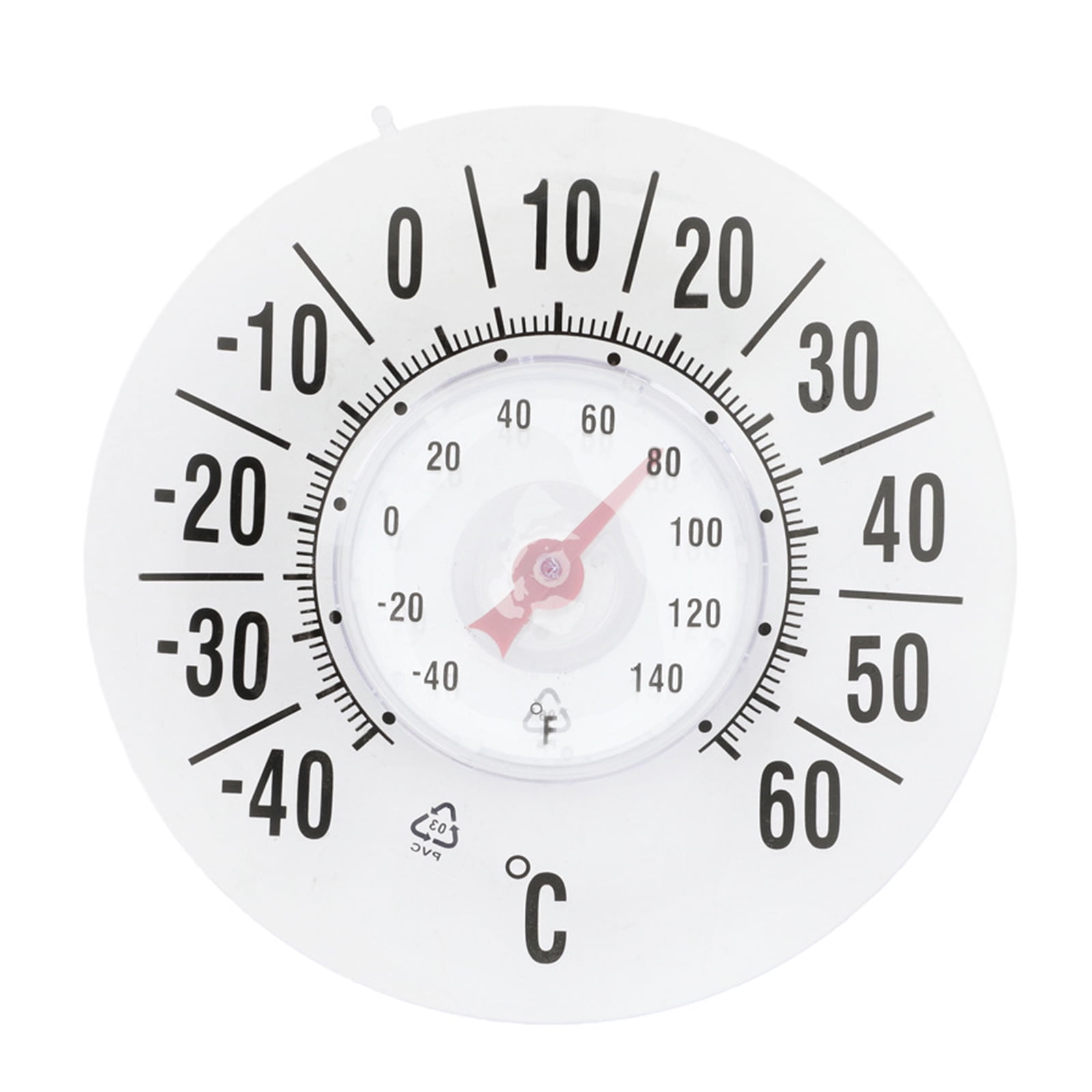 Window Thermometer Temperature Indoor/Outdoor Dial Round Suction On for ...
