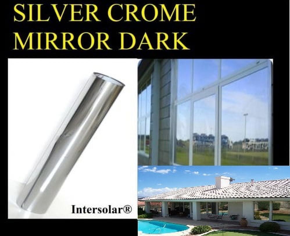 Window Tint Silver/Black Film Chrome Mirror HP 2ply 5% Dark- 36"x 4 ...