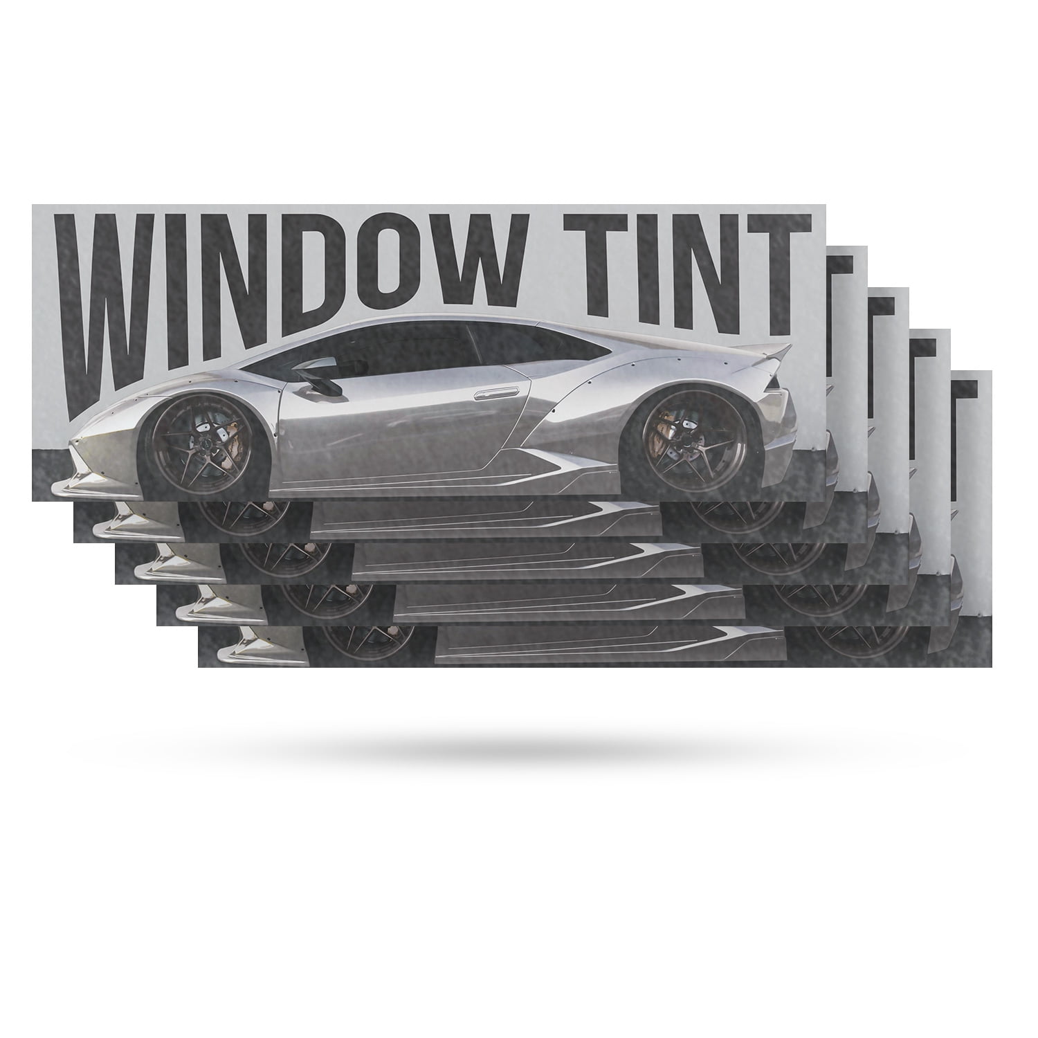 Window Tint Vinyl Decal 5 Pack of 12 Inch x 5 Inch Weatherproof Heavy ...
