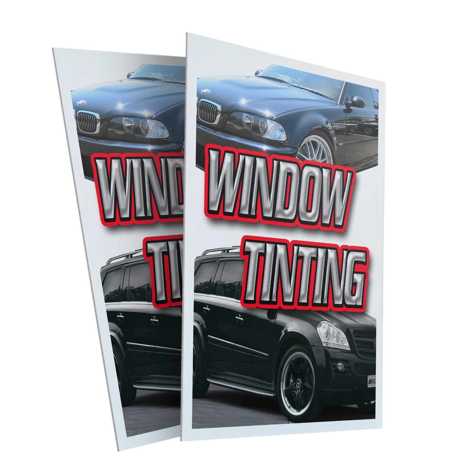 Window Tinting (2-PACK) 24" x 36" Plastic Signs | Sign Insert 4mm ...