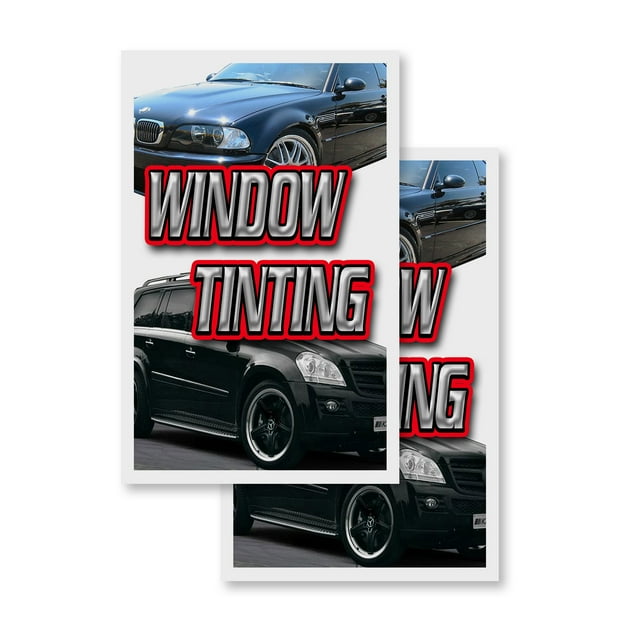 Window Tinting (2-PACK) 24" x 36" Vinyl Decals | Sign Insert Peel ...