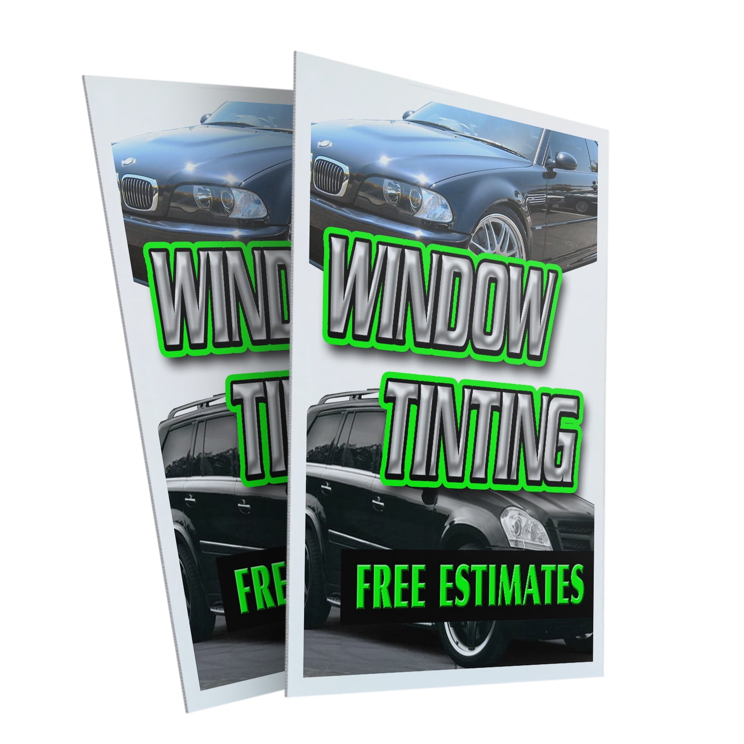 Window Tinting Free Estimates (2-PACK) 24" x 36" Plastic Signs | Sign ...