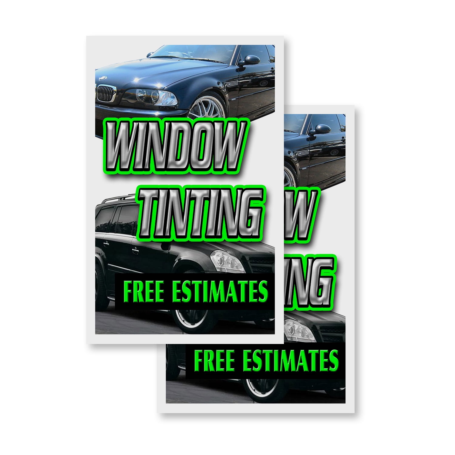 Window Tinting Free Estimates (2-PACK) 24" x 36" Vinyl Decals | Sign ...