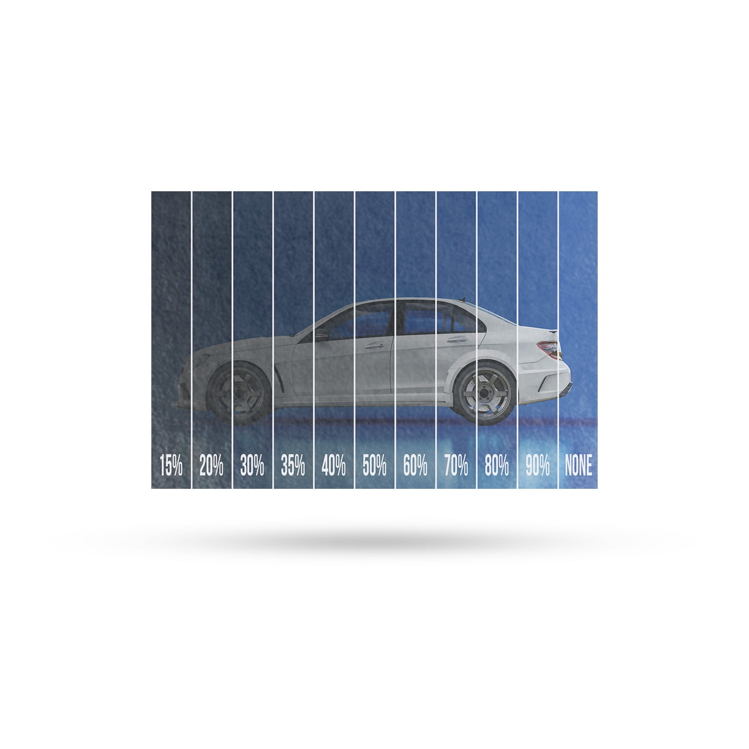 Window Tinting Percentage Vinyl Decal 18 Inch x 24 Inch Weatherproof ...