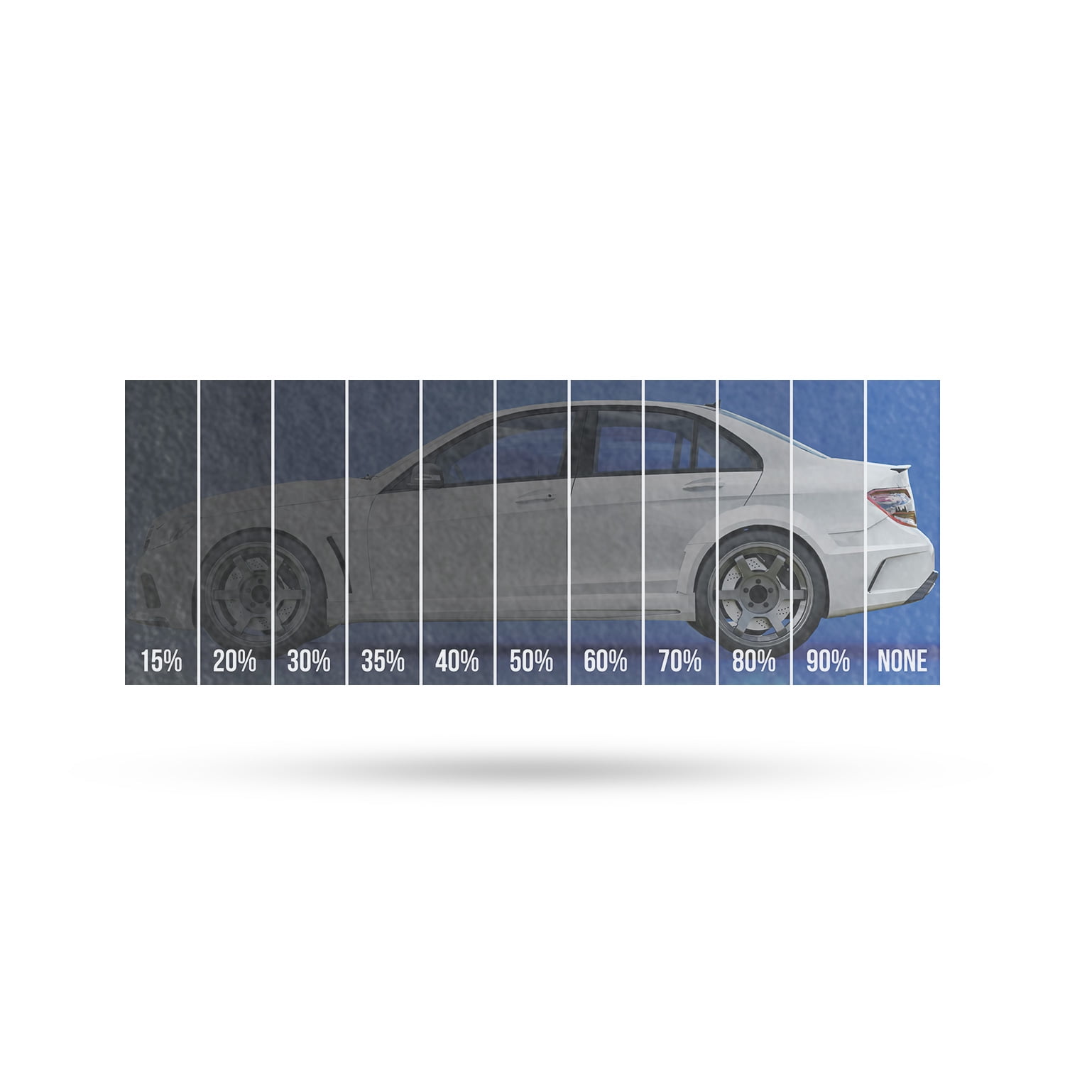 Window Tinting Percentage Vinyl Decal 36 Inch x 14 Inch Weatherproof ...