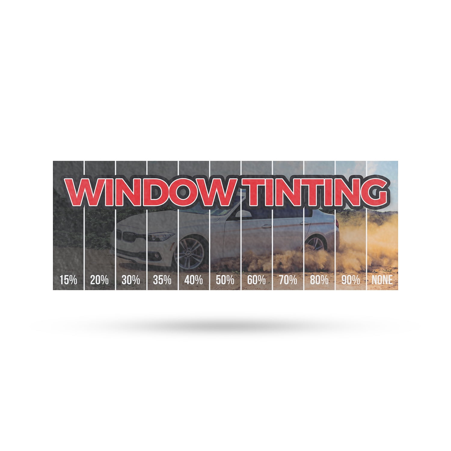 Window Tinting Percentage Vinyl Decal 48 Inch x 18 Inch Weatherproof ...