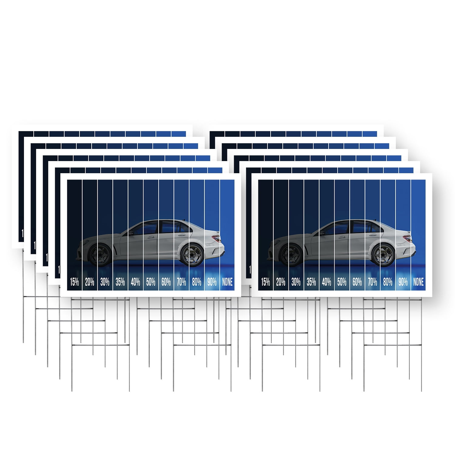 Window Tinting Percentage Yard Sign 10 Pack of 24 Inch x 36 Inch Double ...