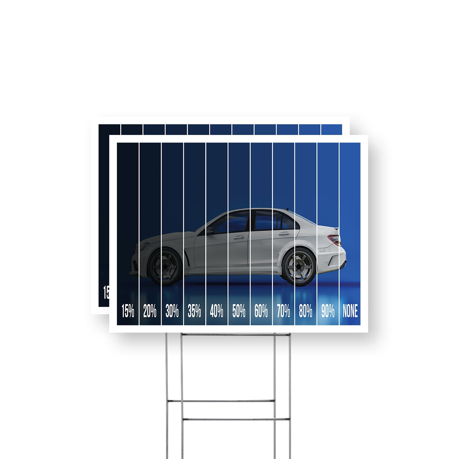 Window Tinting Percentage Yard Sign 2 Pack of 12 Inch x 16 Inch Double ...