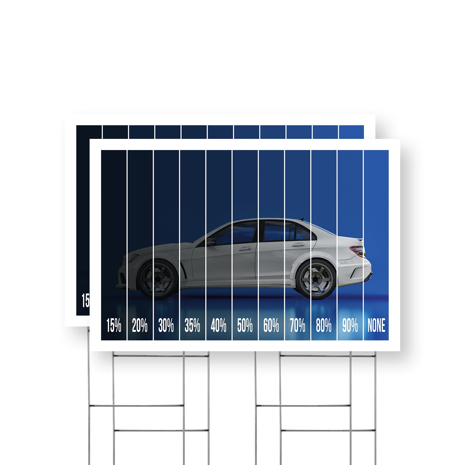 Window Tinting Percentage Yard Sign 2 Pack of 24 Inch x 36 Inch Single ...