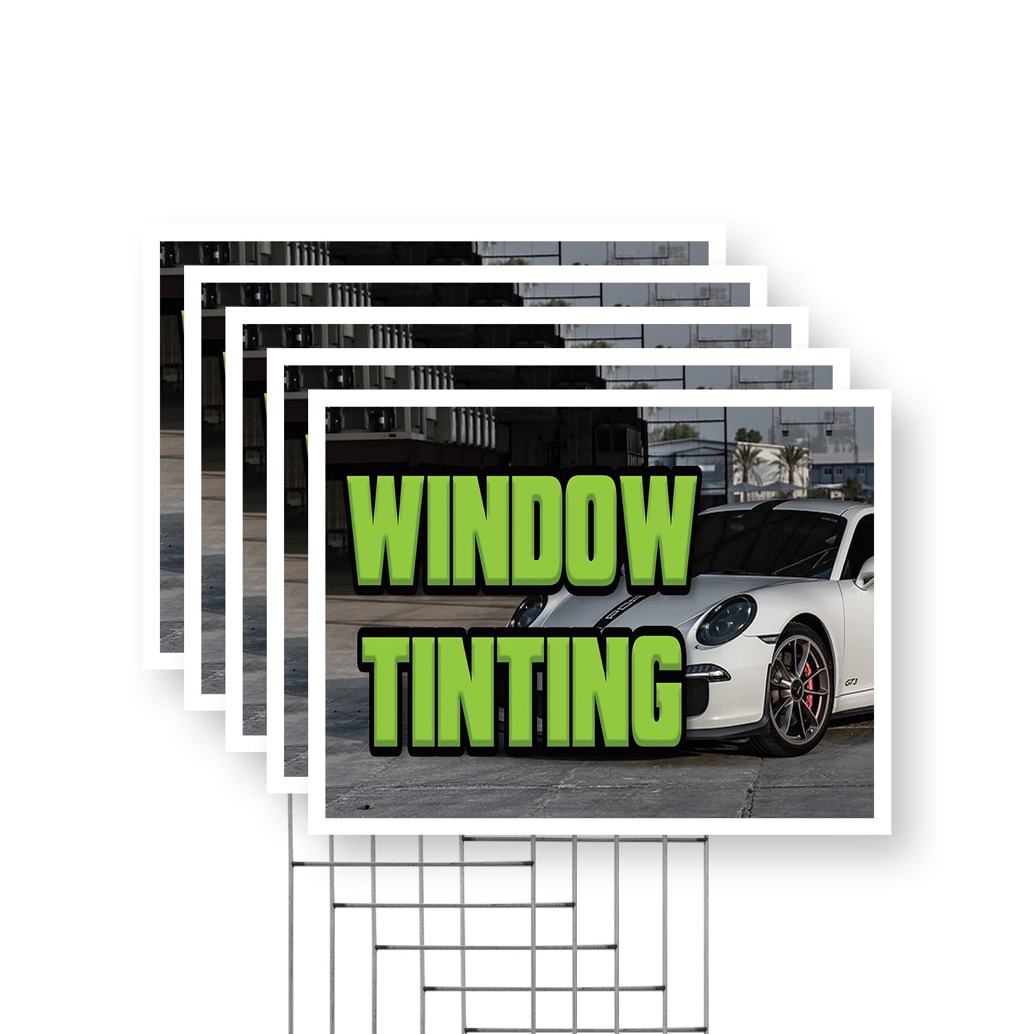 Window Tinting Yard Sign 5 Pack of 18 Inch x 24 Inch Double Sided ...