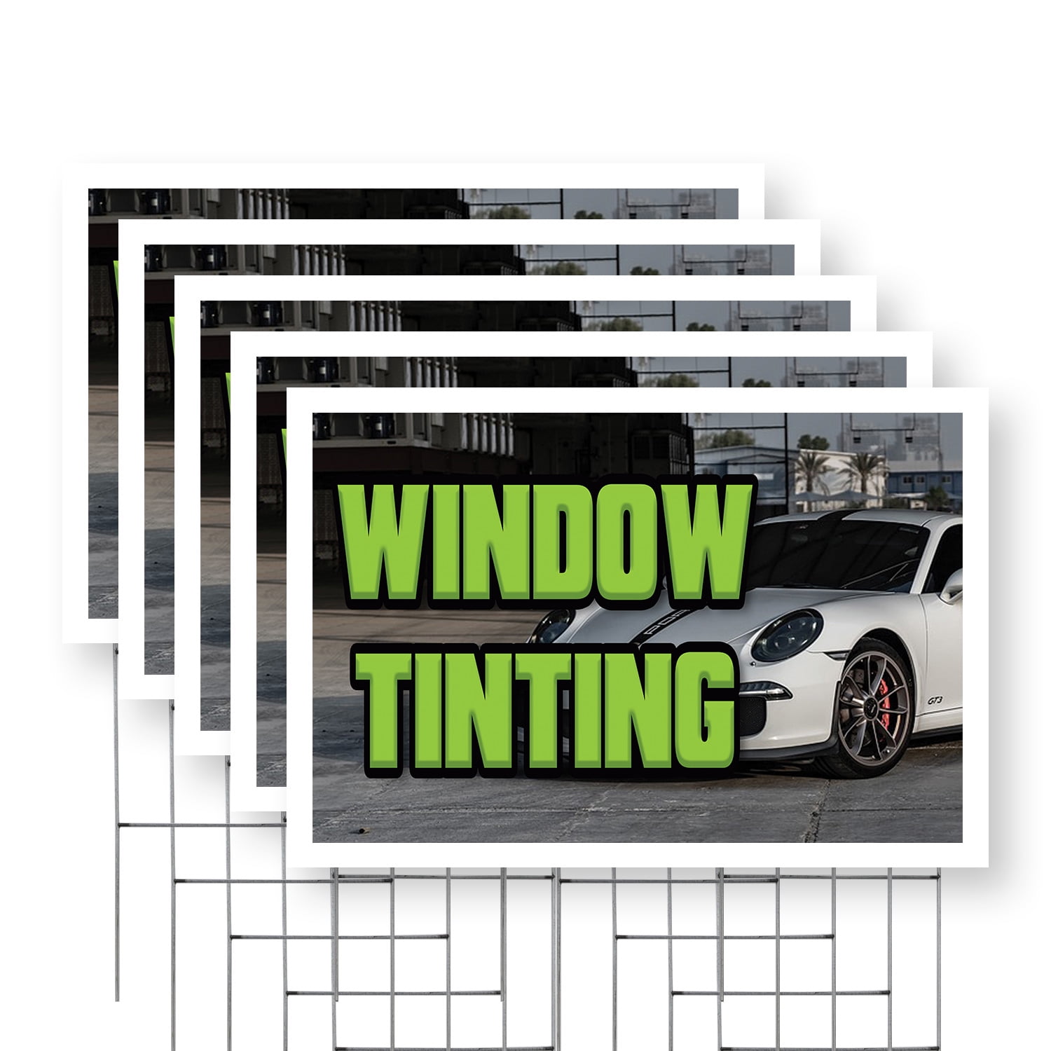 Window Tinting Yard Sign 5 Pack of 24 Inch x 36 Inch Single Sided ...