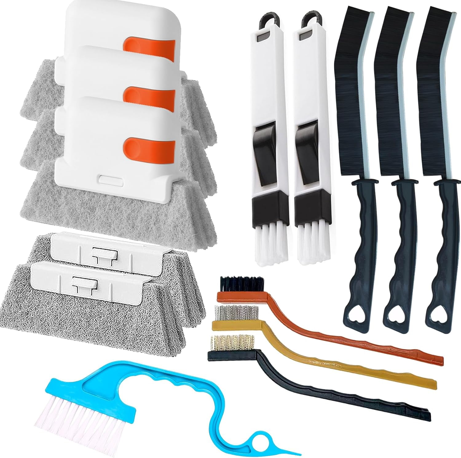 Window Track Cleaner Tools Set - 14 Pcs Window Groove Cleaning Brush ...