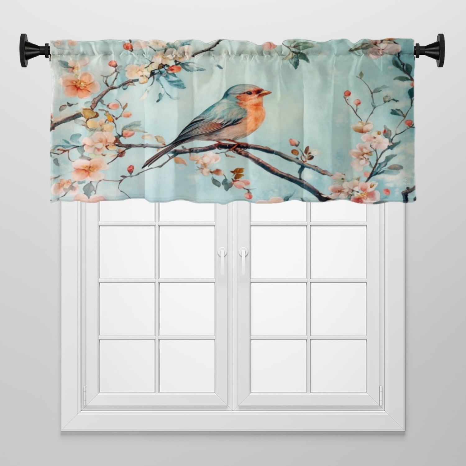 Window Treatment Tiers Solid Short Curtain for Small Window Bedroom 52 ...