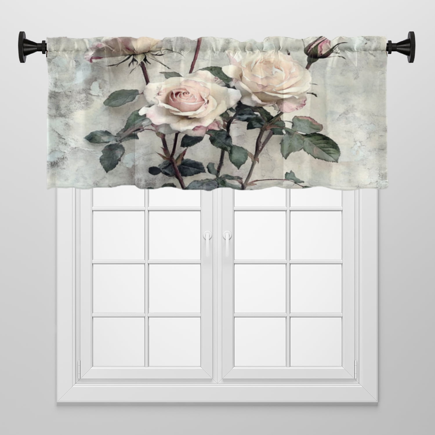 Window Treatment Tiers Solid Short Curtain for Small Window Bedroom 52 ...