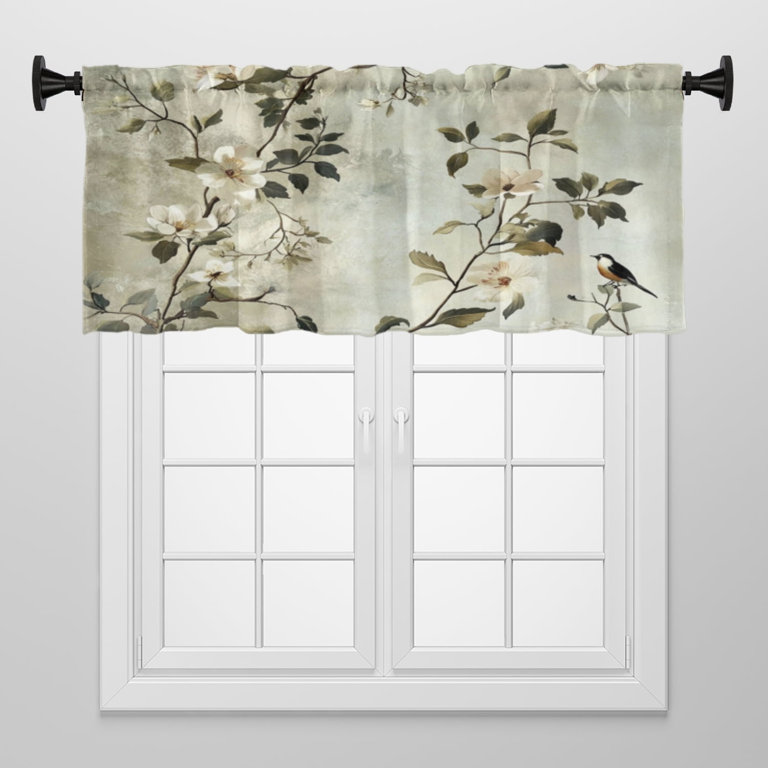 Window Treatment Tiers Solid Short Curtain for Small Window Bedroom 52 ...