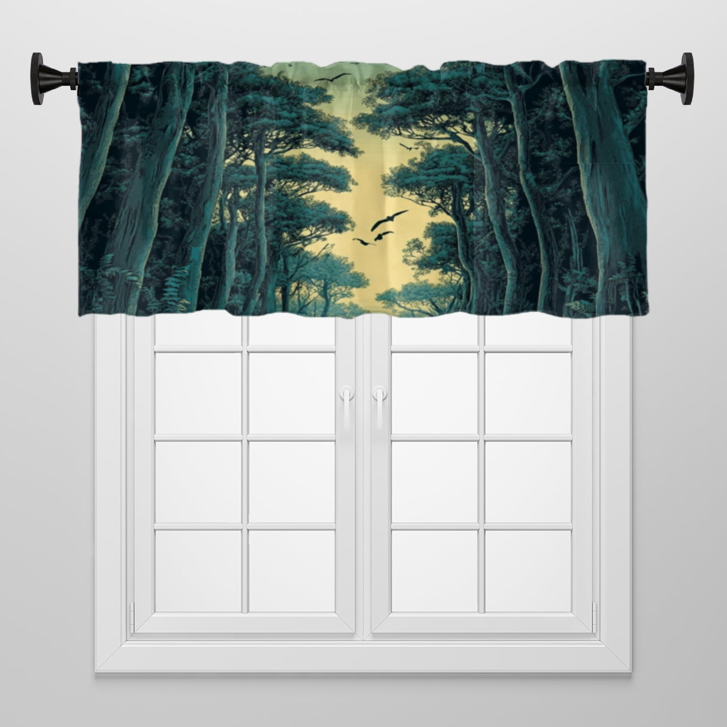 Window Treatment Tiers Solid Short Curtain for Small Window Bedroom 52 ...