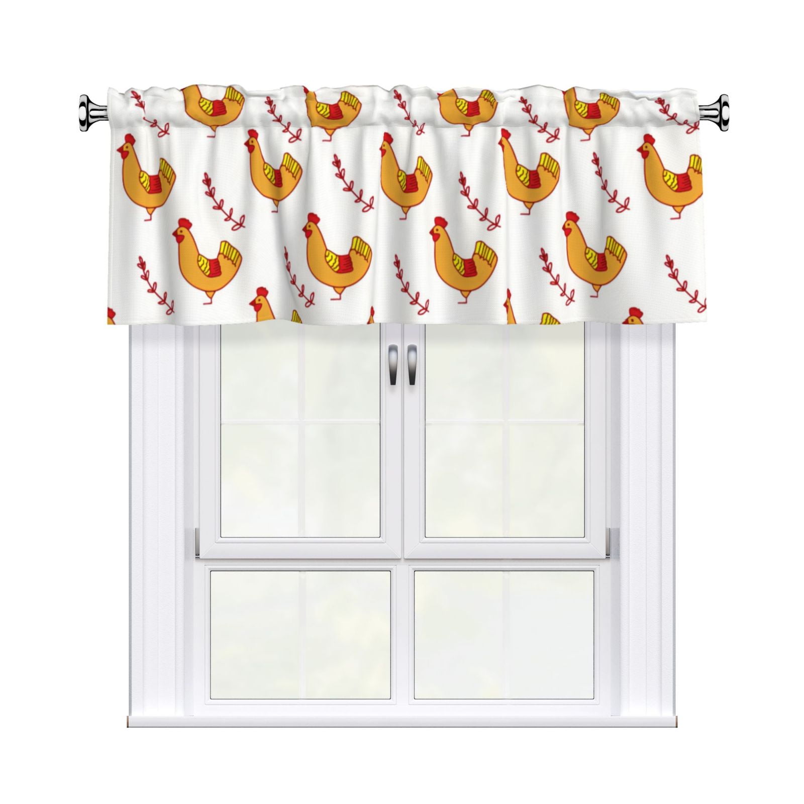 Window Valance for Living Room Bedroom Kitchen, Chicken And Twig ...